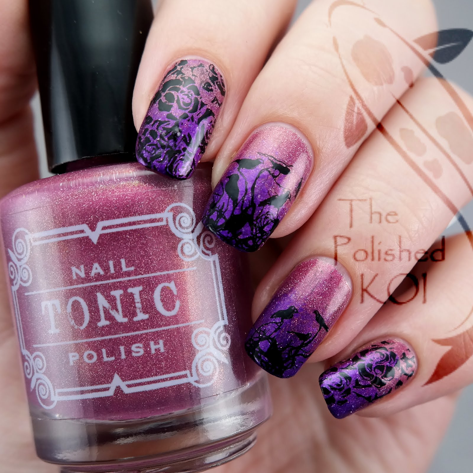 The Polished KOI: Swatch & Art: Tonic Polish - Poison Rose