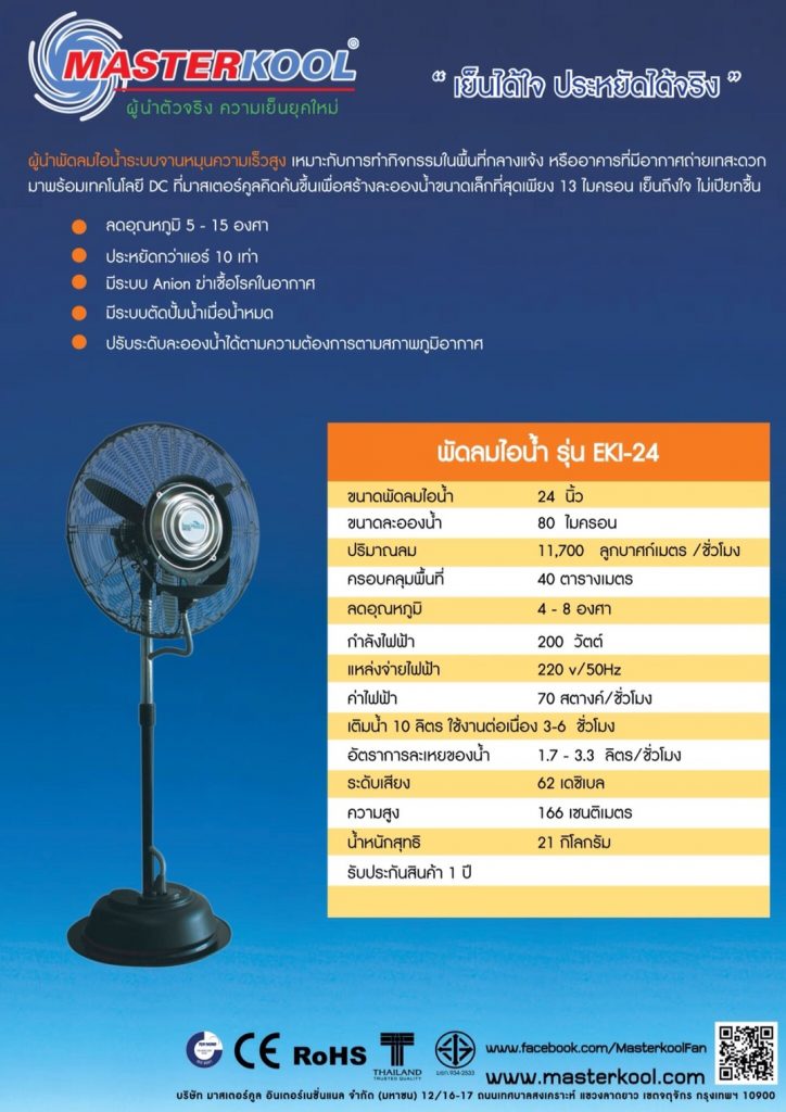 MASTERKOOL รุ่น CTS-24 พัดลมอุตสาหกรรม แบบตั้งพื้น 24 นิ้ว | ซื้อพัดลม ไอเย็น ราคา ถูก พัดลม ทำ ...