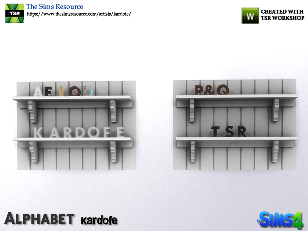 kardofe Creaciones Sims: ALPHABET