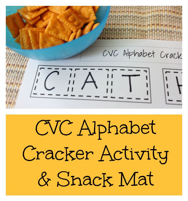 Kitchen Floor Crafts: CVC Alphabet Cracker Activity & Snack Mat