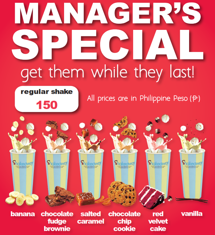 Manila Shopper: Shakeaway Manager's Special Launching Promo: Mar 2018