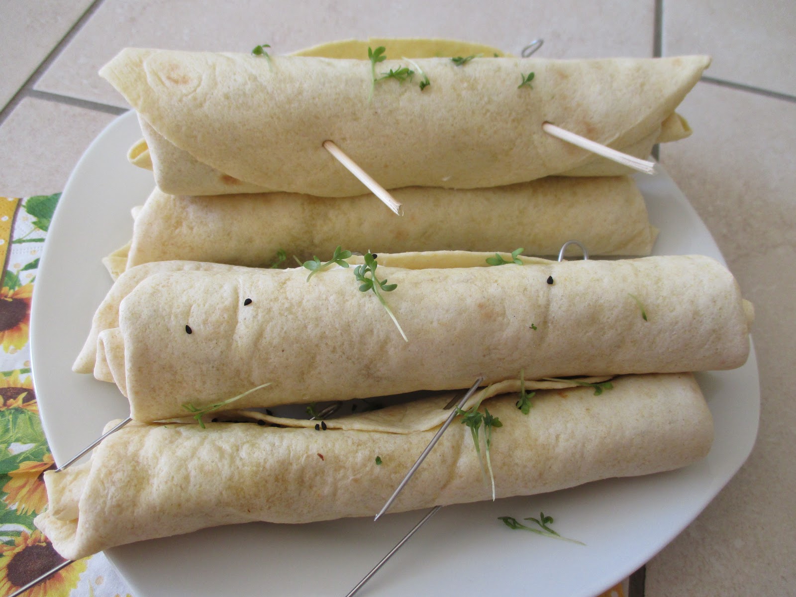 Gegrillte gefüllte Wraps