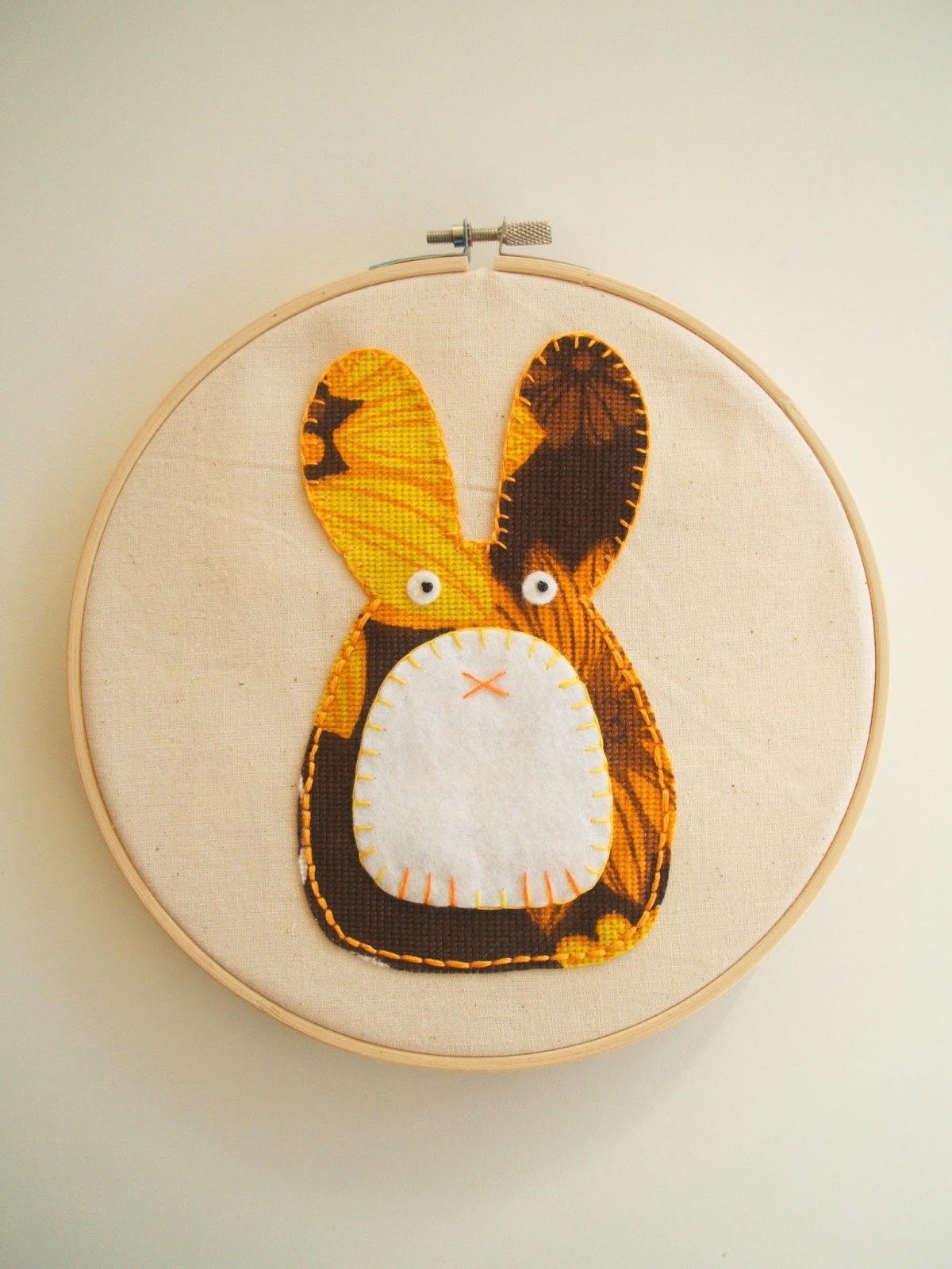 Me, You and Magoo: A new project: rabbit applique hoops handmade with ...