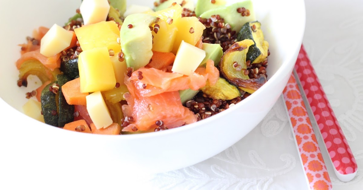 Bretzel & Café Crème: Salade de quinoa rouge au saumon fumé