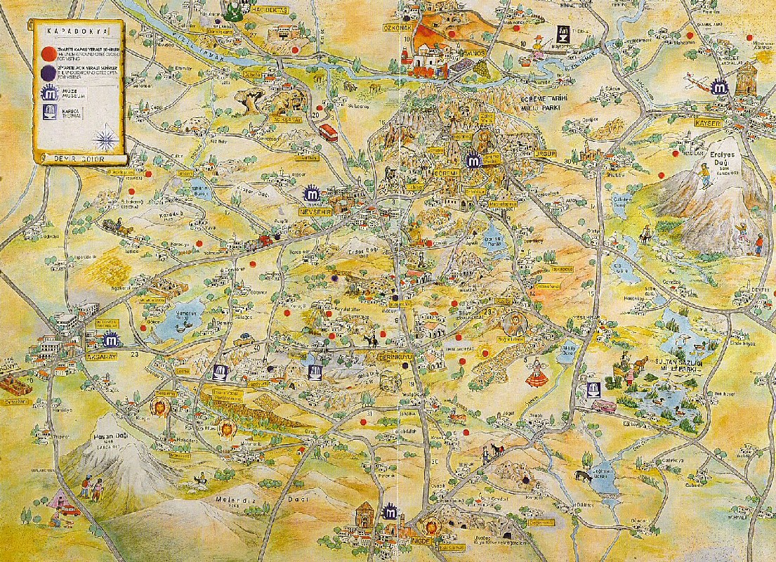 Turkey Tourist Maps: cappadocia maps