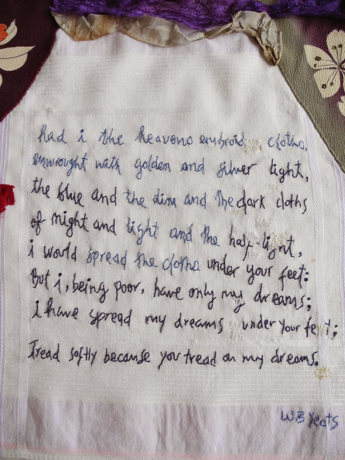 One Bunting Away: Embroidered Poem