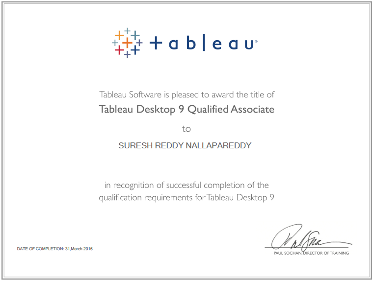 Tableau Expert Info: Upgraded My Certification title to Tableau Desktop ...