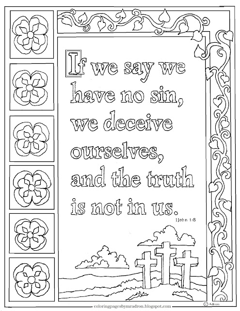Coloring Pages for Kids by Mr. Adron: 1 John 1:8 Print and Color Page