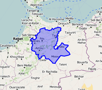 Région de Fès-Meknès - Maroc Maps