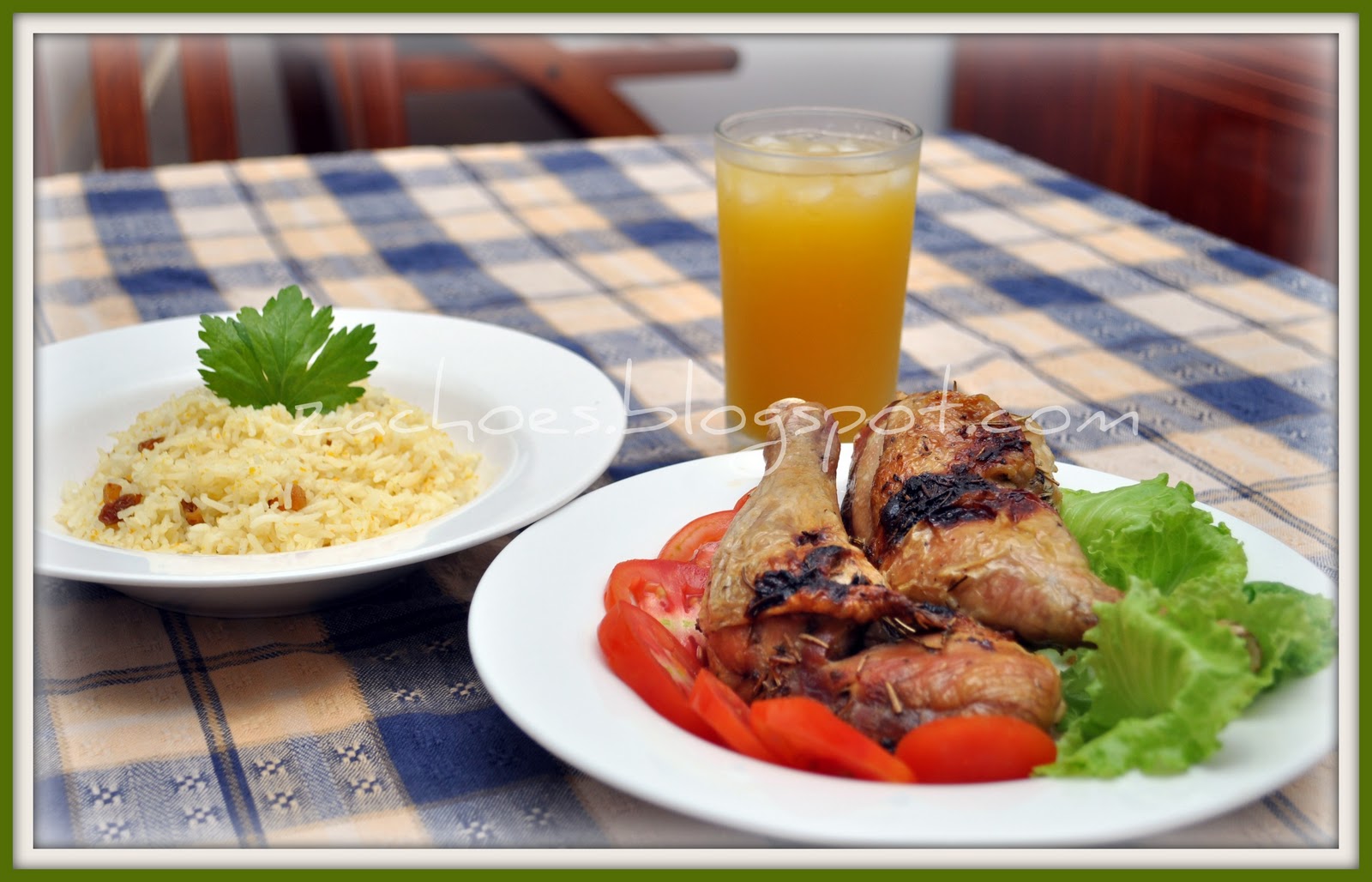 AkuZack: Resepi Nasi Oren dan Limau Grilled Rosemary Chicken