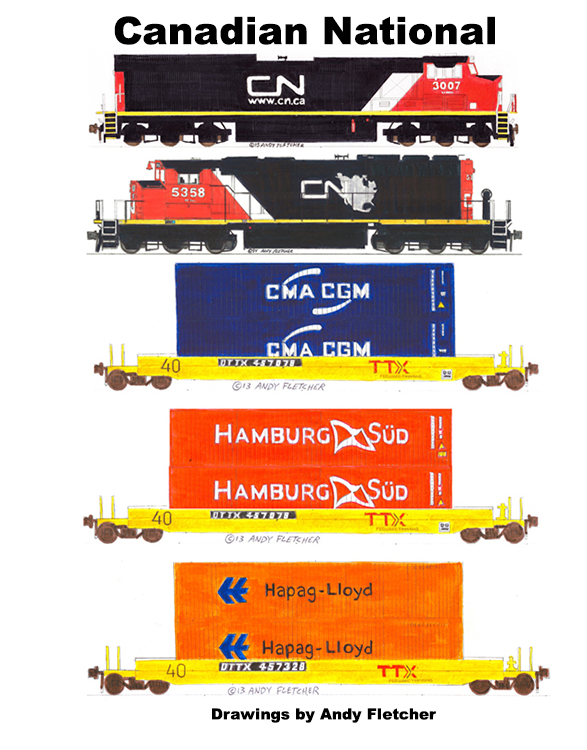 Andy Fletcher Blog-: A Canadian National Intermodal Train Heads From ...