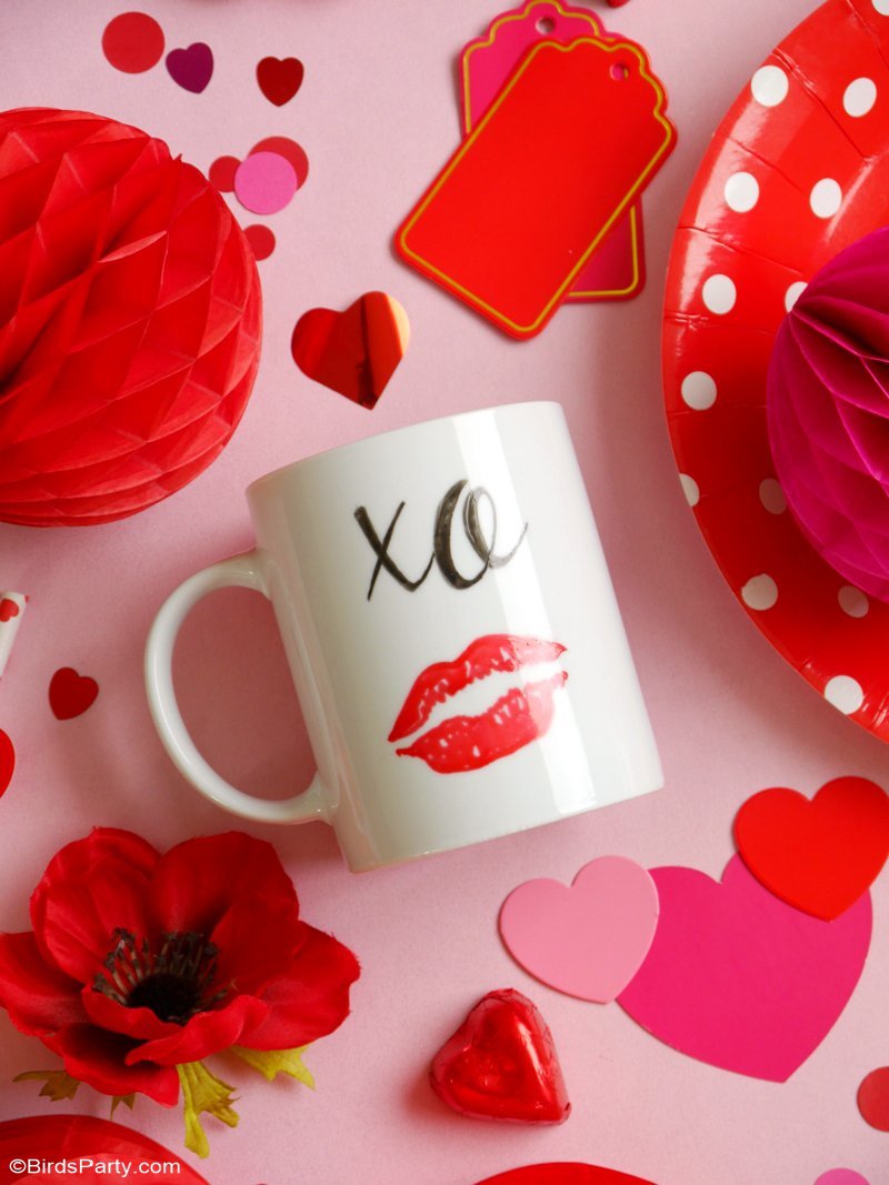 DIY Valentine's Day Easy Calligraphy Mugs - Party Ideas | Party ...