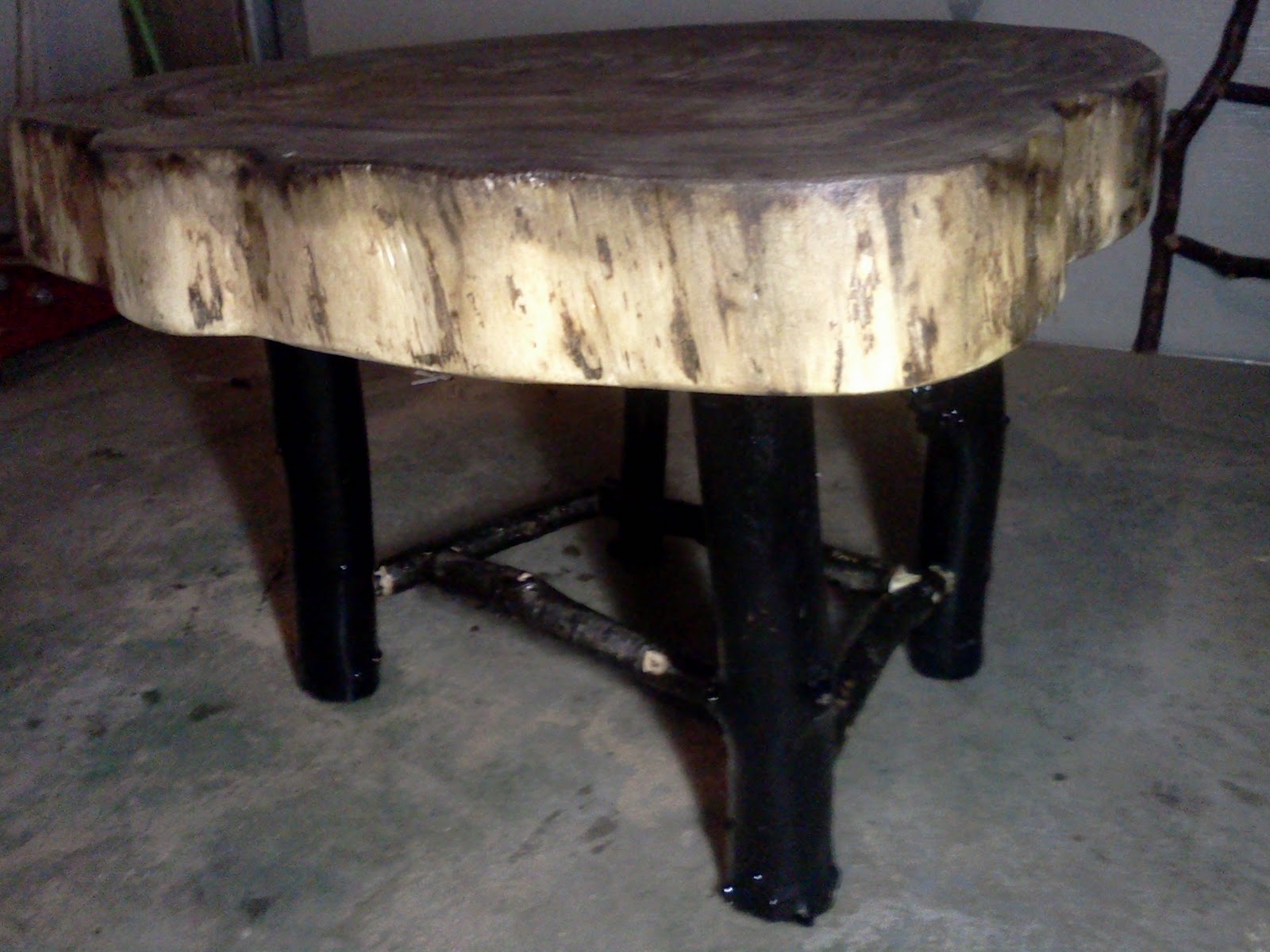 Handmade Rustic & Log Furniture: Elm/Maple Wall Table & Elm/Walnut ...