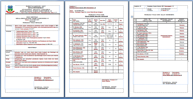 Contoh SK Beban Mengajar (SKBM) Guru Sekolah Dasar (SD) - File Revisi