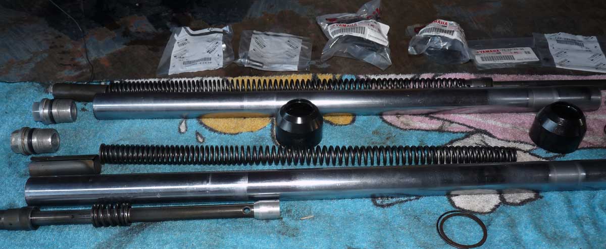 My Motorcycle Restoration Diary & Notes: TY175: Forks Stripped