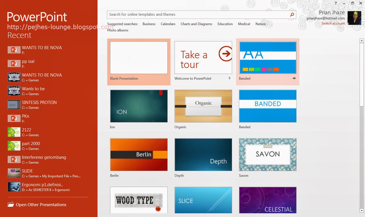 PowerPoint 2013 - First Look and User Interface | PeJhes Lounge | Games ...