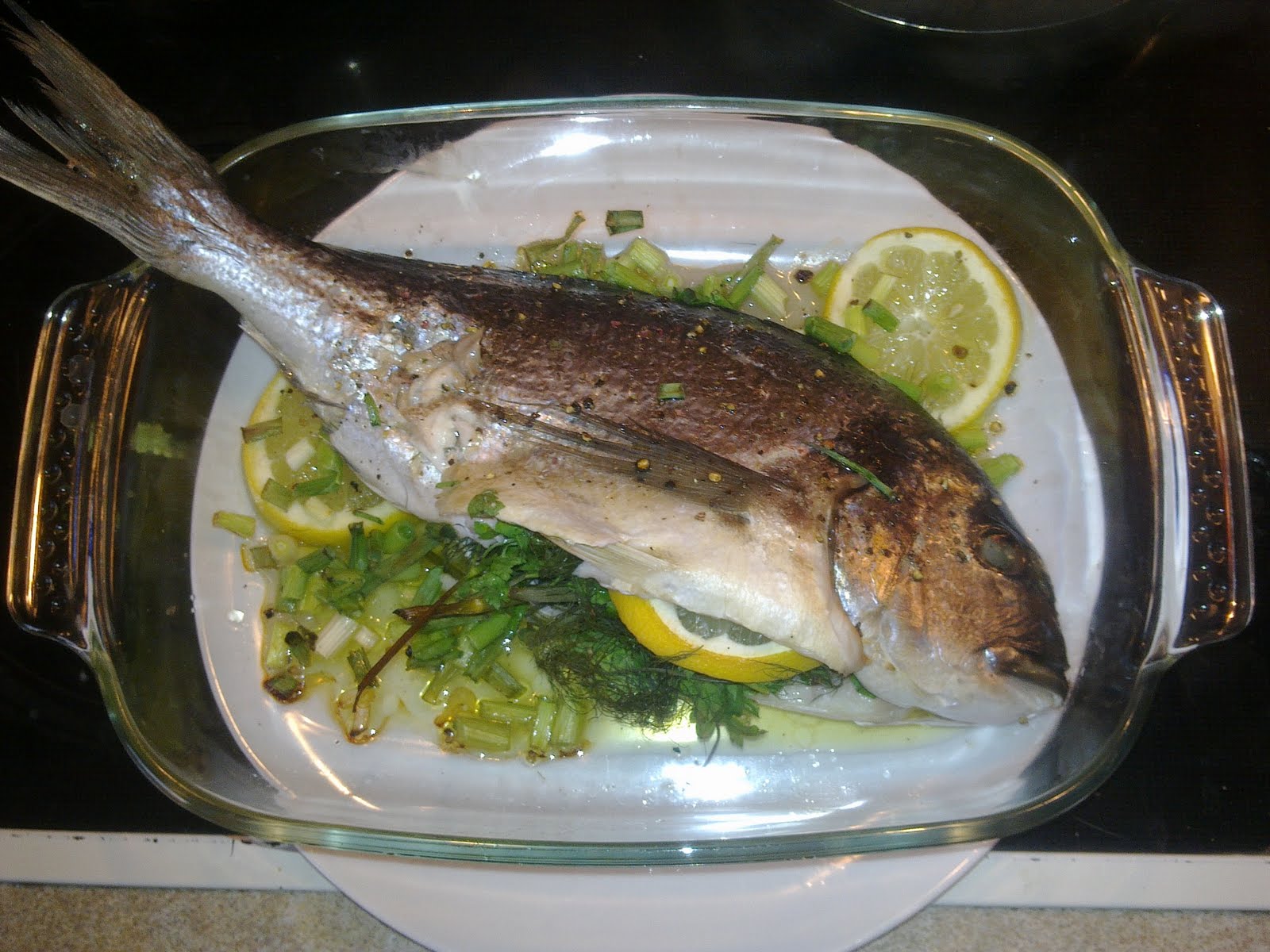 Raspberries and Truffles: More fish! Herb stuffed sea bream with ...