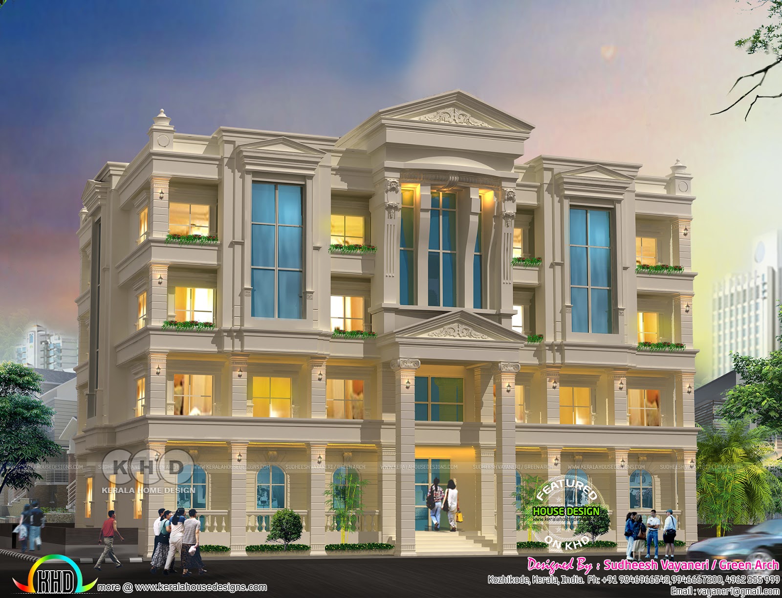 Urban Colonial house in 2222 square yard - Kerala Home Design and Floor ...