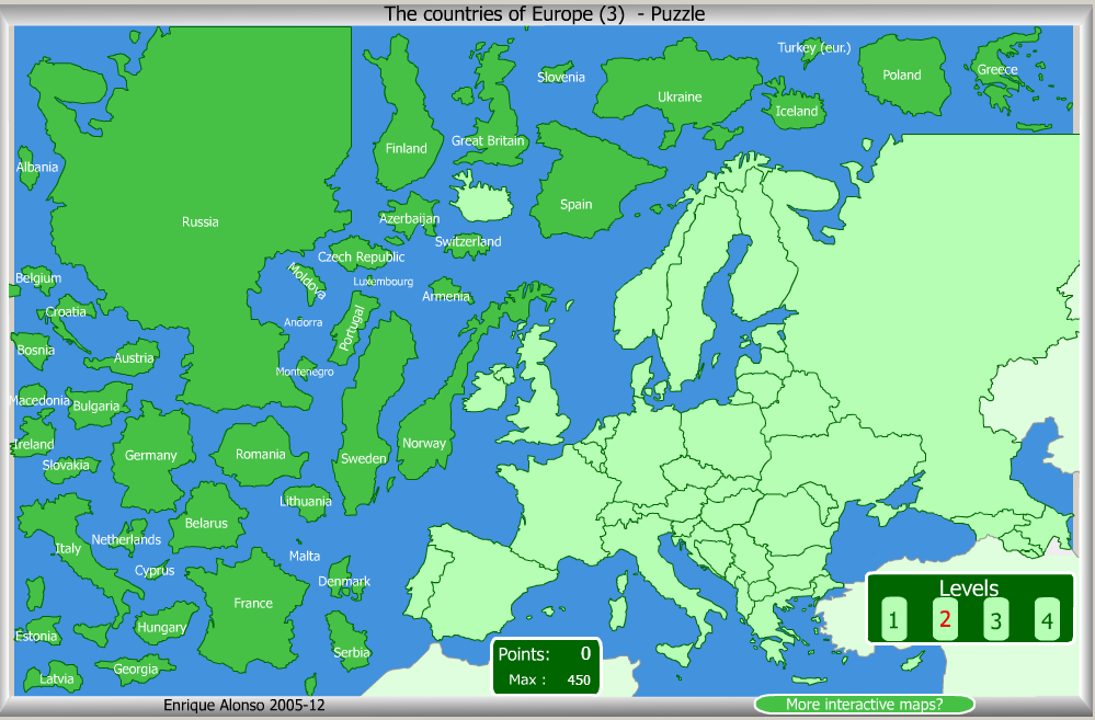 Bilingual Reading Corner: The countries of Europe - Puzzle