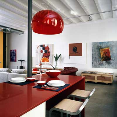 Delorme Designs: SEEING RED!! RED COUNTERTOPS.