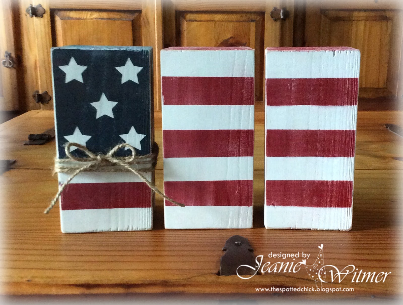 The Spotted Chick: American Flag Wood Blocks