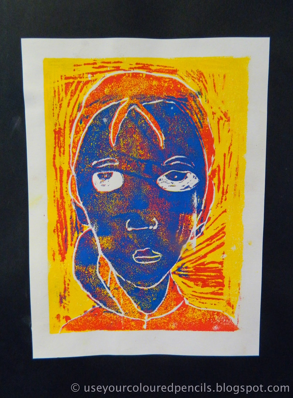 Use Your Coloured Pencils: Self Portrait Foam Reduction Prints