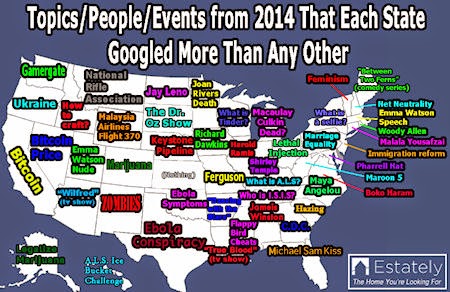 The Presurfer: What Each US State Googled More Than Any Other State In 2014