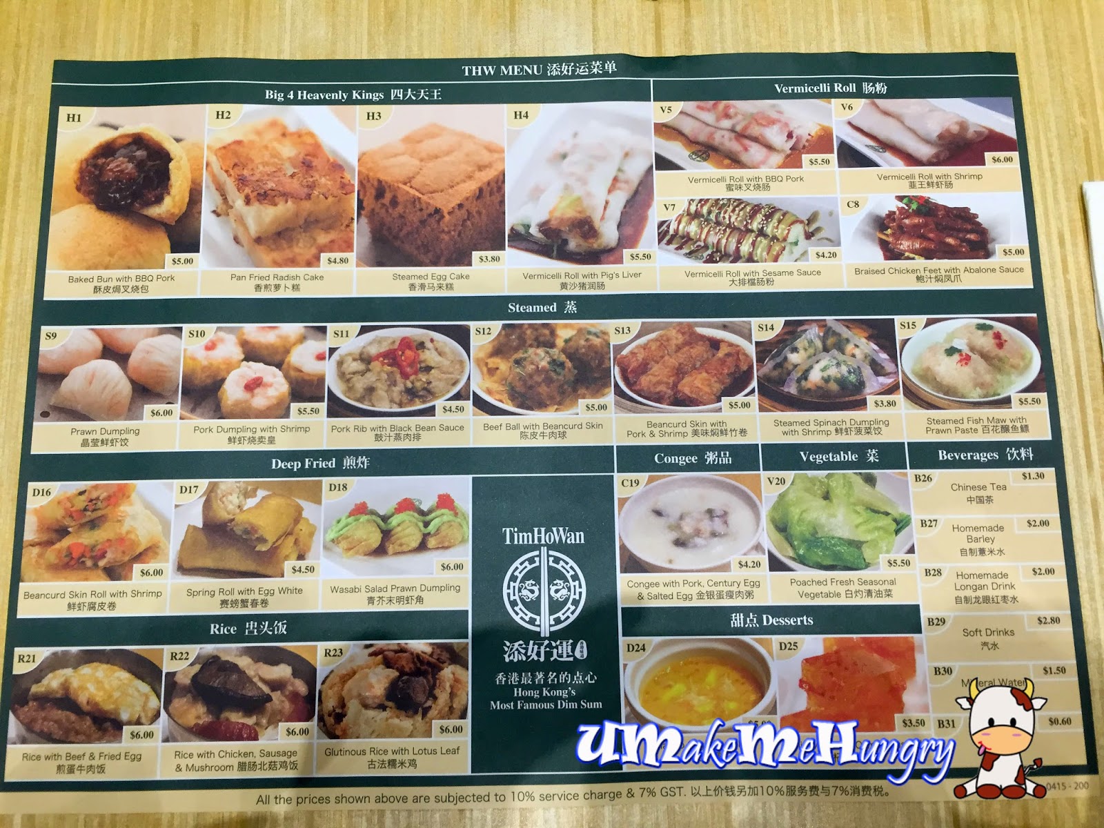 Tim Ho Wan Menu