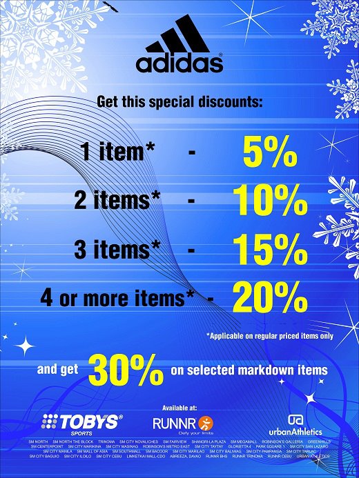 Manila Shopper: Adidas Sale at Toby's, Runnr & Urban Athletics