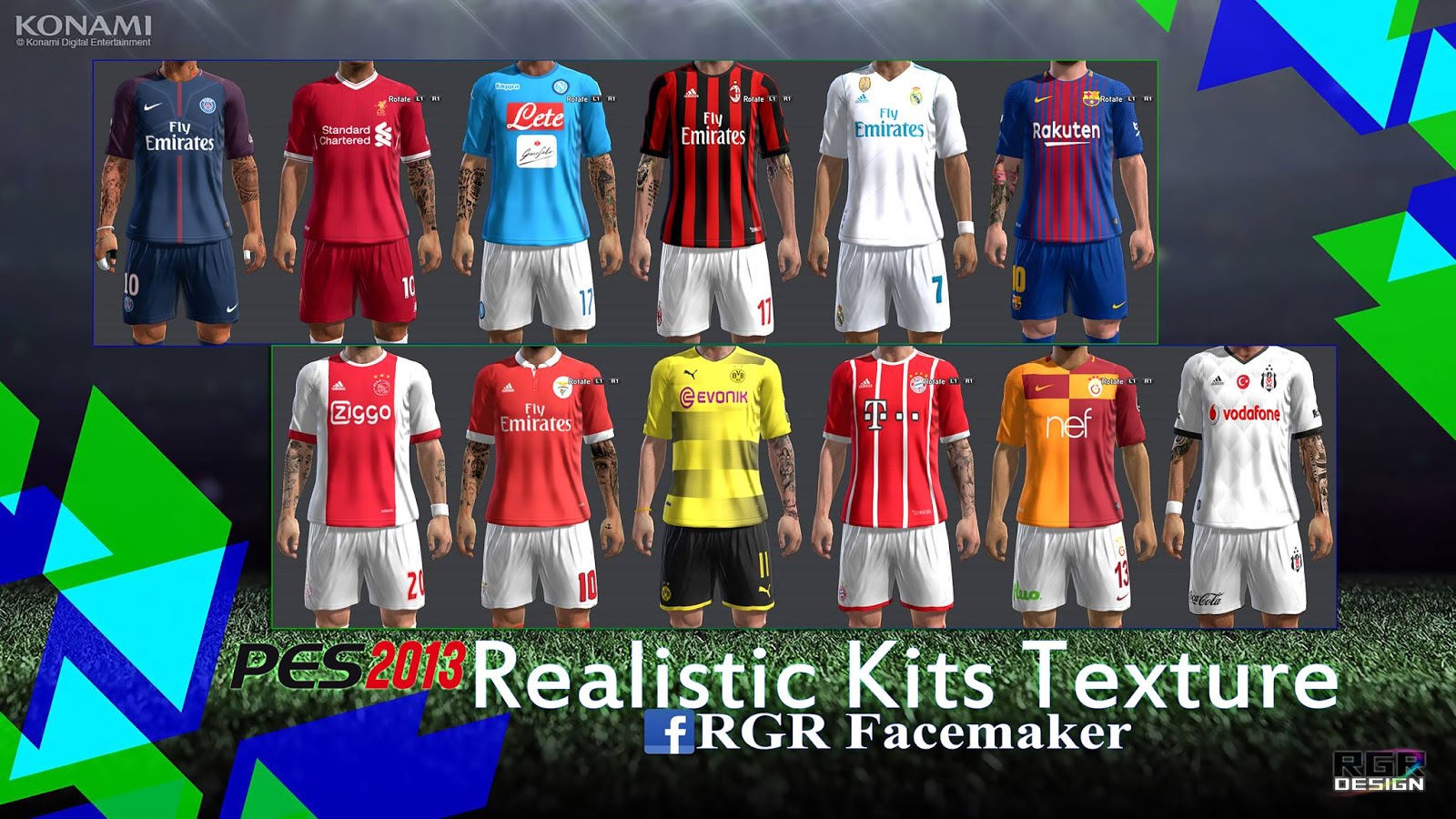 pes-modif: PES 2013 Realistic Kits Texture Season 17/18 by Rgr Facemaker