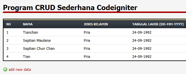 Program CRUD Sederhana Codeigniter | Materi Teknik Informatika • Informasi Teknologi Informasi ...