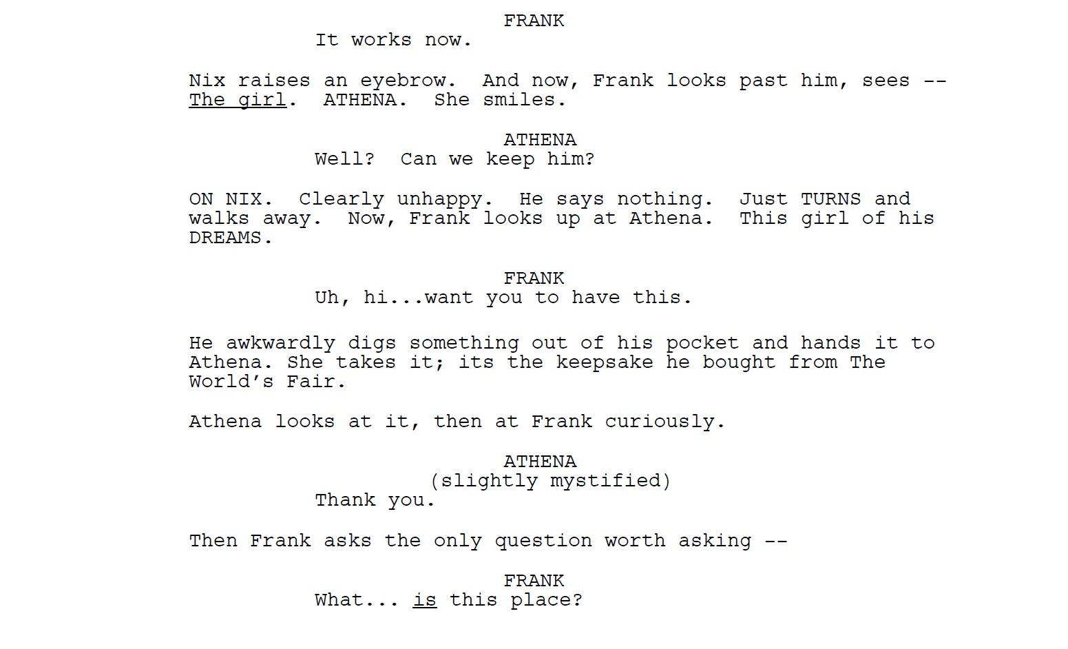 Everything We Learned from the TOMORROWLAND Screenplay ~ Tomorrowland Times