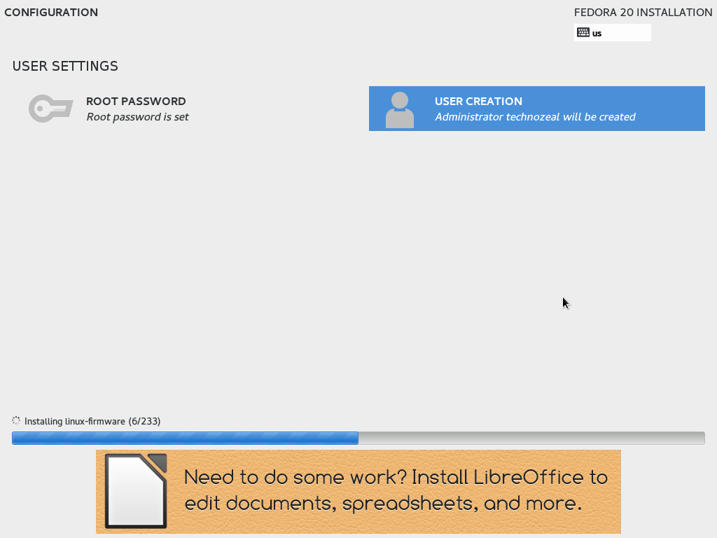 Install Fedora 20 using Netinstall