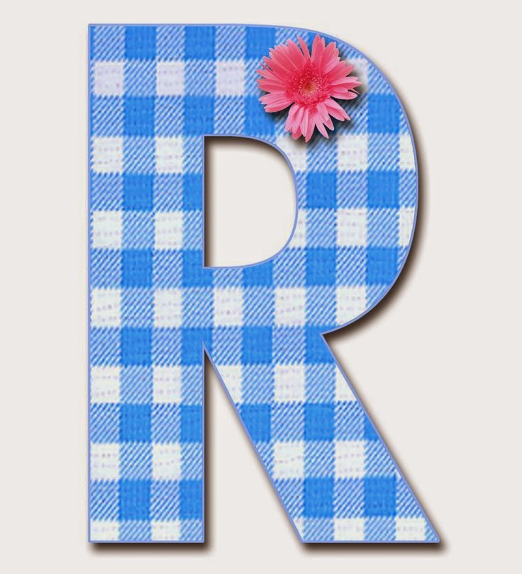 Abecedario a Cuadros Azules con Flores Rosadas. Blue Checkered Alphabet ...