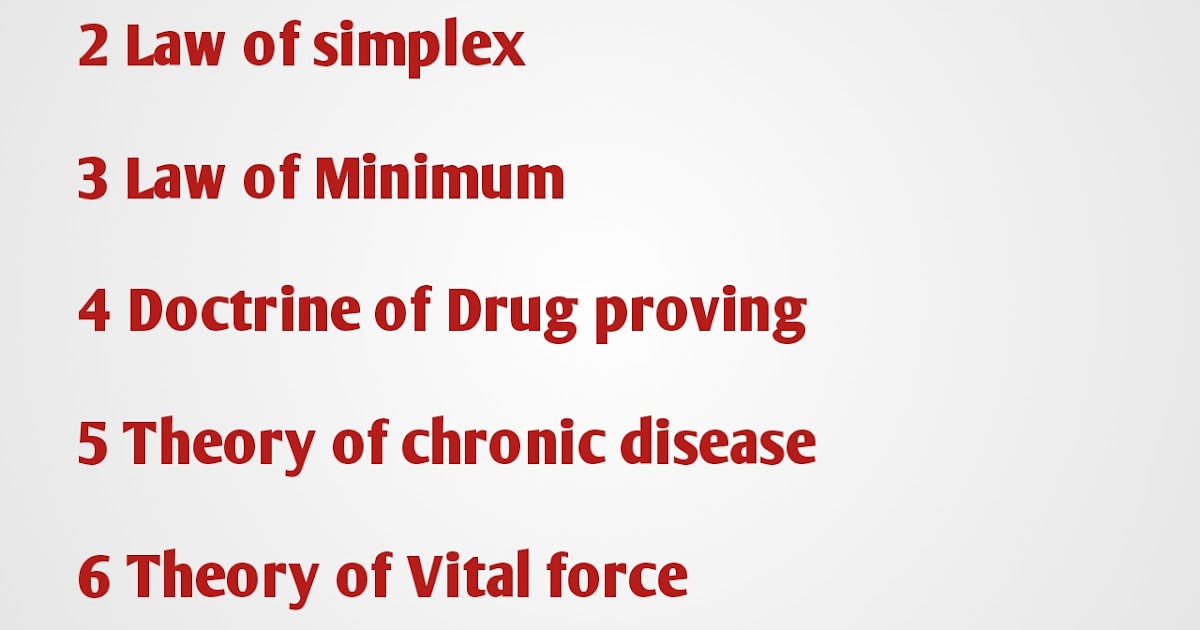 PRINCIPLES OF HOMEOPATHY