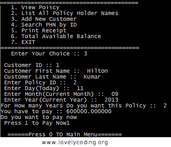 Health Insurance Management System in C/C++/Java Console Version ...