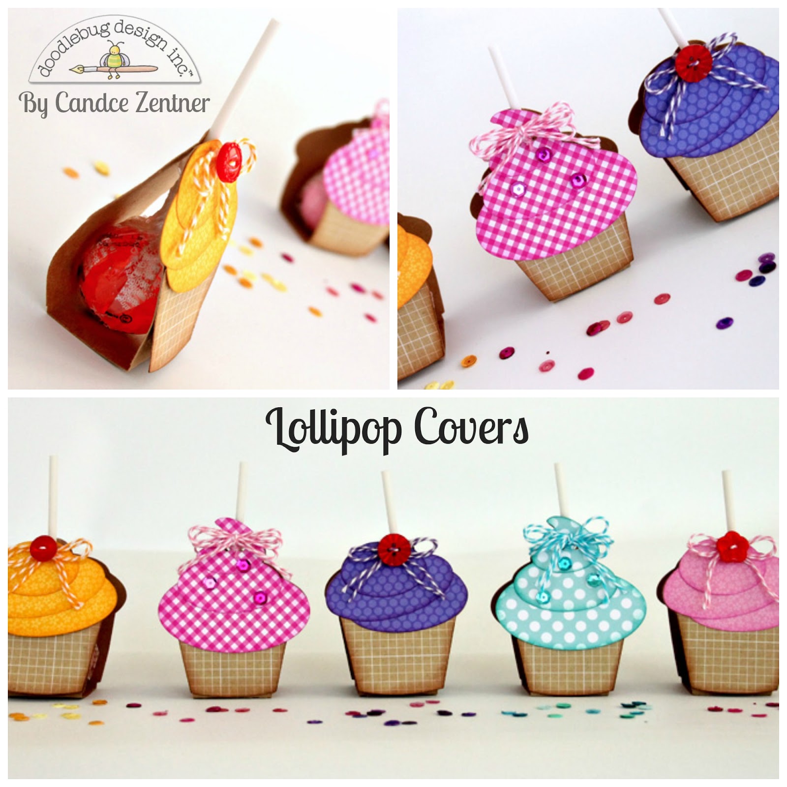 Doodlebug Design Inc Blog: Kraft in Color: Lollipop Covers by Candace