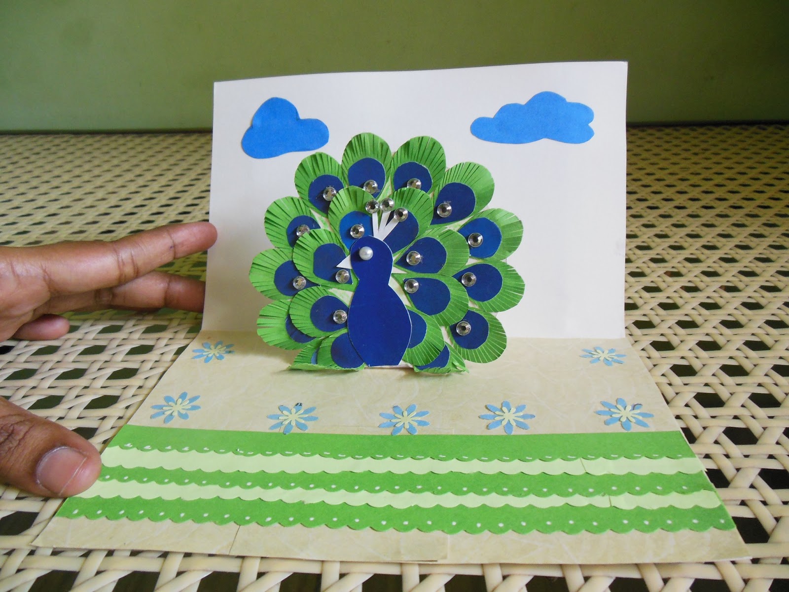 Colors of My Crafty World: Peacock Card