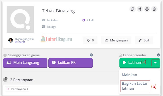 Cara Membagikan Link Quiz Online Quizizz - TUTORIAL OKEGURU