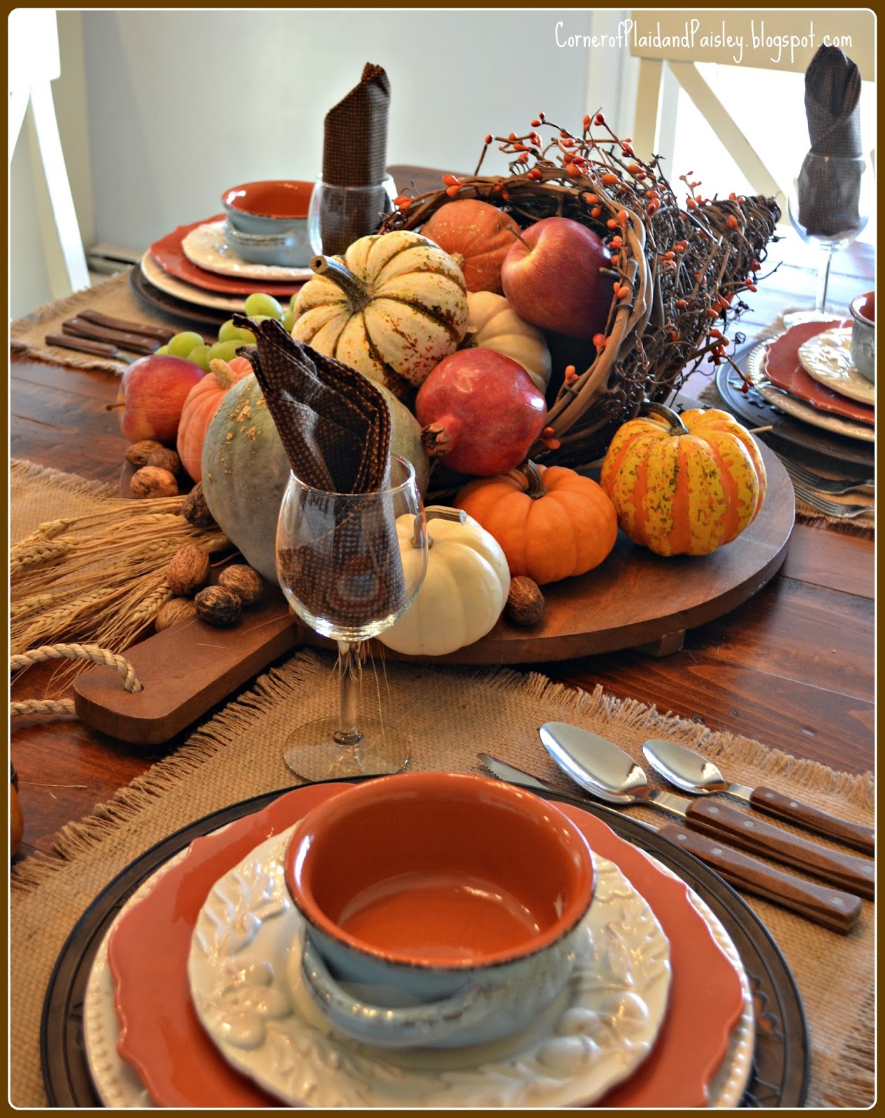 A Thanksgiving Cornucopia - Corner of Plaid and Paisley