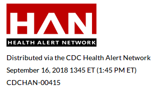Avian Flu Diary: CDC HAN 00415: Hurricane Florence—Clinical Guidance ...