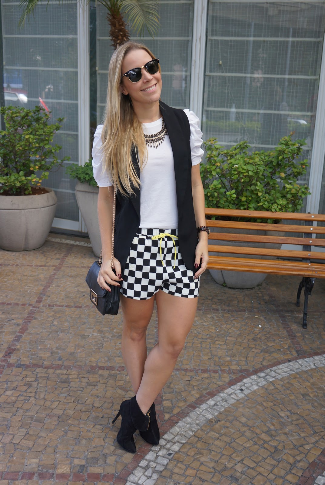 Espaço Lulu: Meu look - Shortinho Xadrez LV