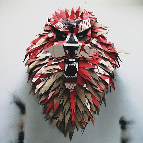 My Owl Barn: Artist Creates Amazing 6 Foot Tall Sculptures With Shoe Boxes