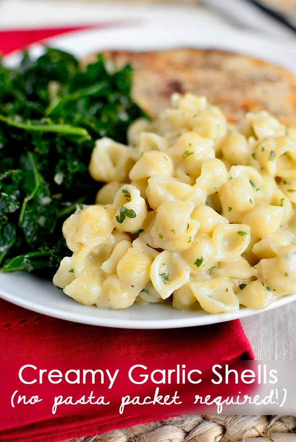 Healthy and Yummy Meals: Creamy Garlic Shells