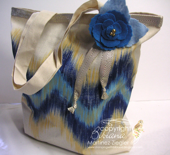 Stamping with Bibiana: How to paint an Ikat pattern on a Canvas Bag