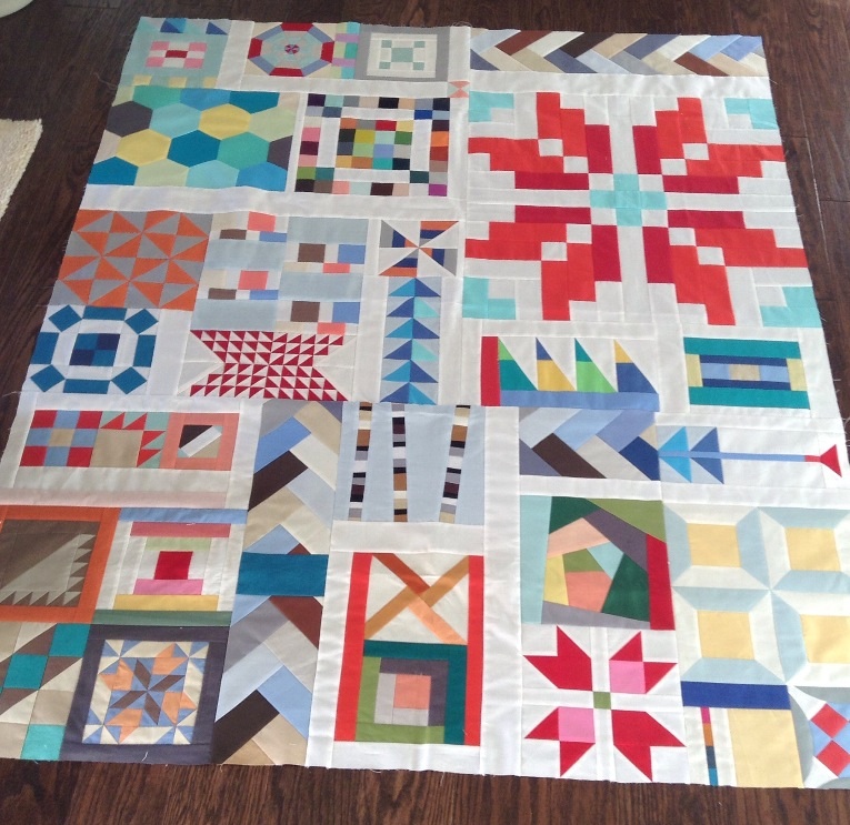 Northern Deb Quilts: Modern Solid Sampler quilt ready to baste