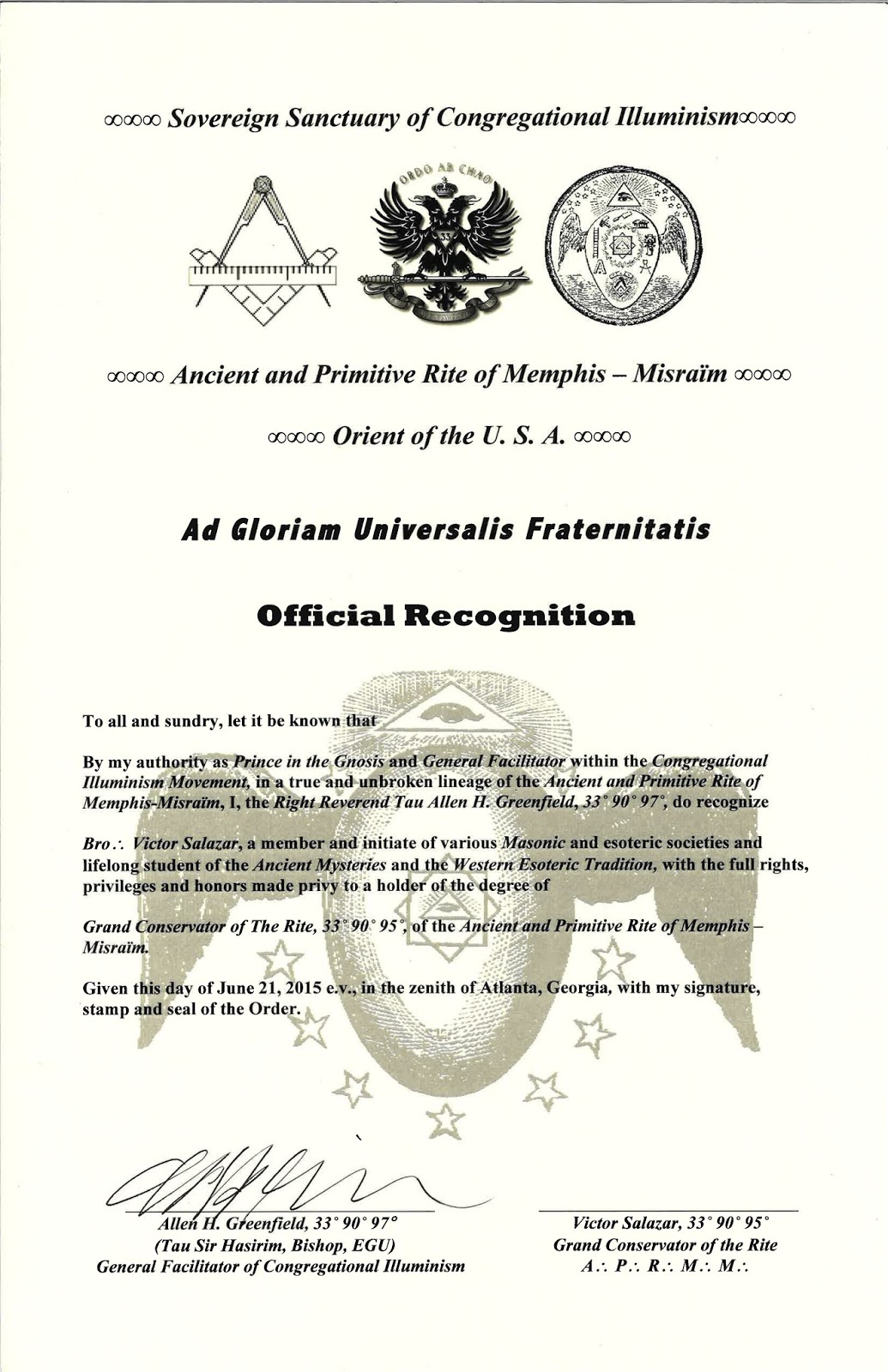 Soberano Santuario Memphis Misraim para los Estados Unidos de Norte ...