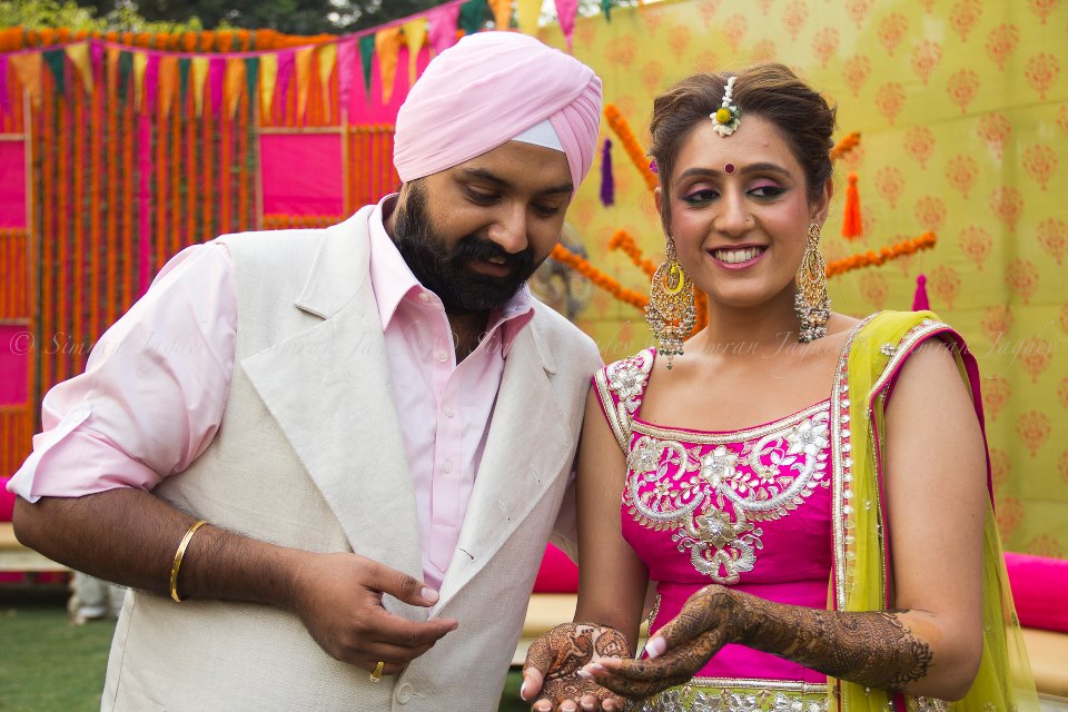 Orange and Pinkk: Vibrant Mehendi by Simran Jagdev