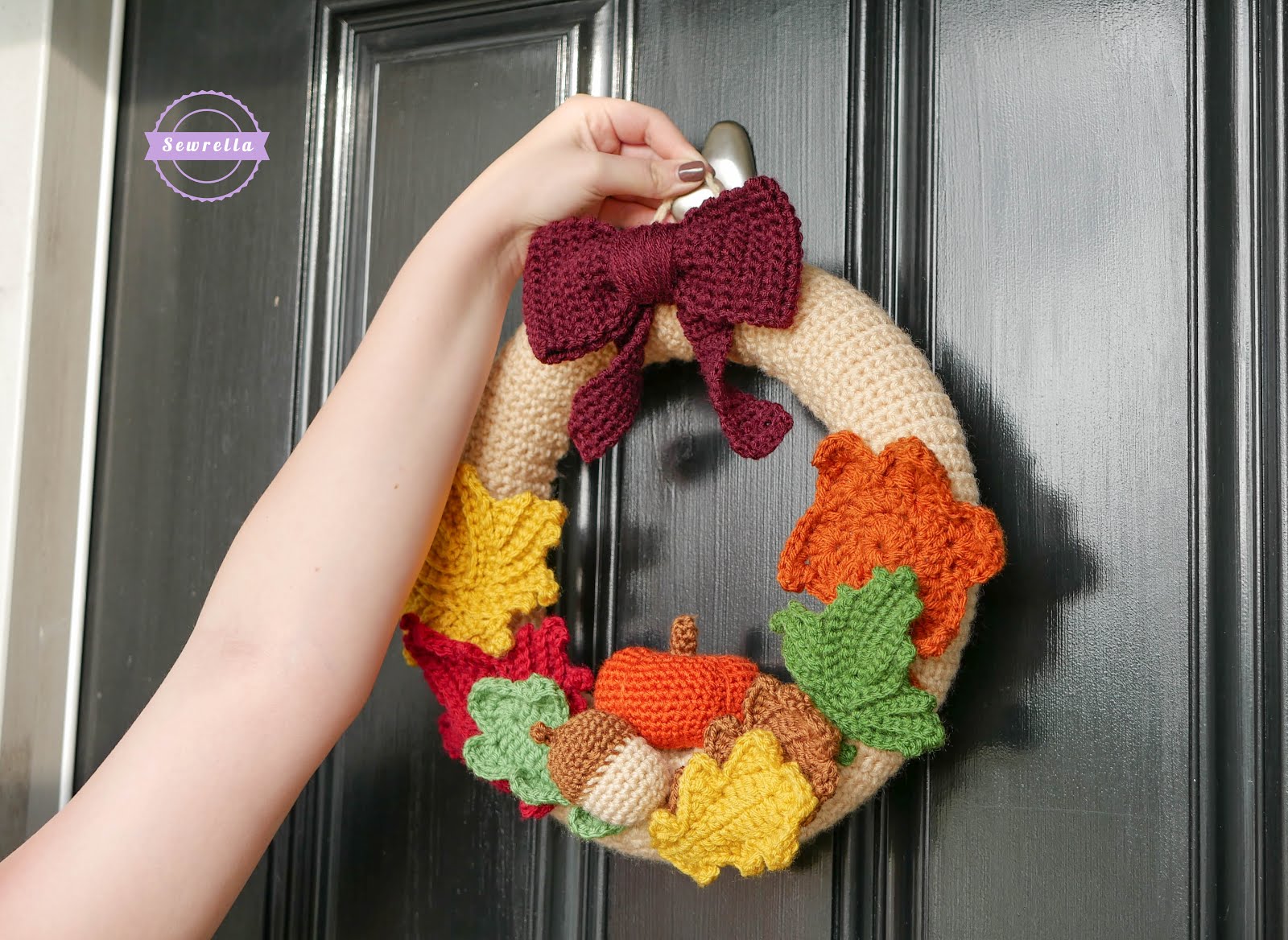 Mornings of Autumn Crochet Wreath • Sewrella