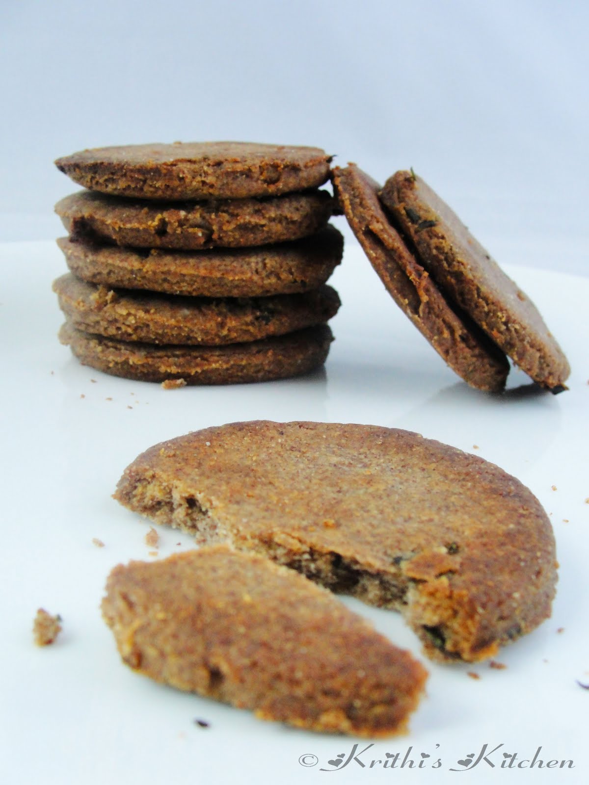Krithi's Kitchen: Ragi Kaara Biscuits / Finger Millet Savory Cookies ...